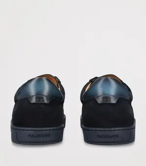 Magnanni Leather Slip-on Sneakers - Navy