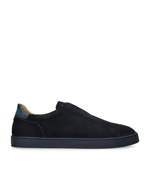Magnanni Leather Slip-on Sneakers - Navy
