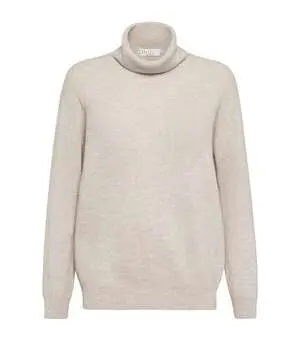 Brunello Cucinelli Cashmere High-neck Sweater - Beige