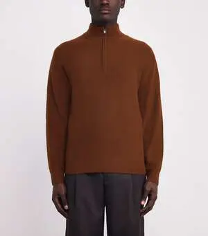 Vince Cashmere Quarter-zip Sweater - Brown