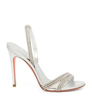 Santoni Justine Slingback Heels - Silver