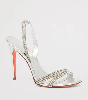 Santoni Justine Slingback Heels - Silver