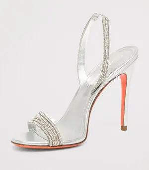 Santoni Justine Slingback Heels - Silver
