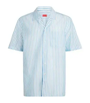 Isaia Cotton-linen Stripe Shirt - Blue