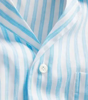 Isaia Cotton-linen Stripe Shirt