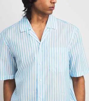 Isaia Cotton-linen Stripe Shirt