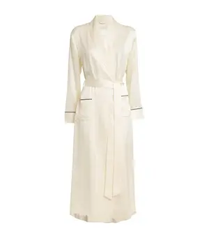 Harrods Silk Satin Robe - Ivory