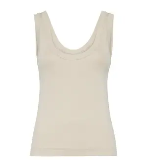 Brunello Cucinelli Stretch-cotton Ribbed Tank Top - Beige