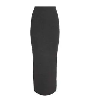 Eterne Ribbed Emma Maxi Skirt - Grey