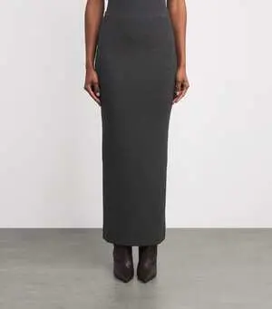 Eterne Ribbed Emma Maxi Skirt - Grey