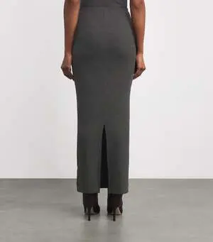 Eterne Ribbed Emma Maxi Skirt - Grey