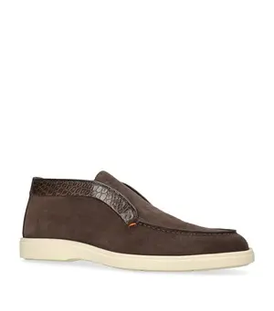 Santoni Suede Detroit Slip-on Sneakers - Brown