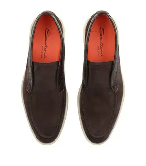 Santoni Suede Detroit Slip-on Sneakers - Brown