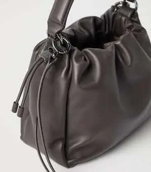 Brunello Cucinelli Small Leather Bucket Bag - Brown