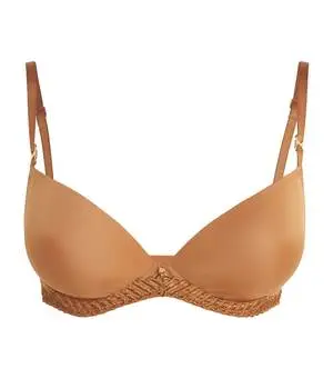 AUBADE Sheer Emotion Moulded Plunge Bra - Brown