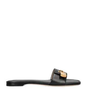 TOM FORD Leather Padlock-detail Slides