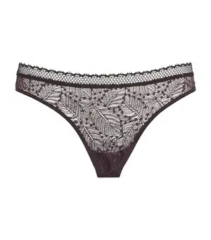 Simone Perele Lace Comète Bikini Briefs - Brown