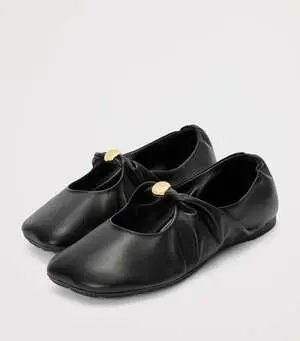 Loewe Leather Pebble Ballerinas - Black
