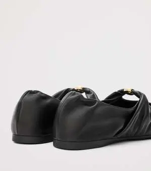 Loewe Leather Pebble Ballerinas - Black