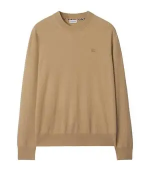 Burberry Cashmere-blend Slim Sweater - Beige