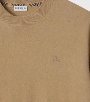 Burberry Cashmere-blend Slim Sweater - Beige