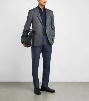 Canali Wool-blend Blazer - Grey