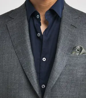 Canali Wool-blend Blazer - Grey