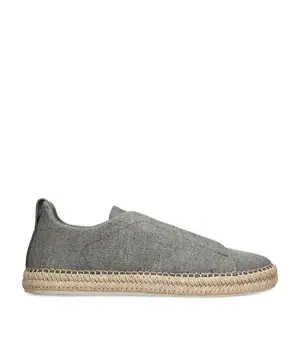 Zegna Canvas Triple Stitch Espadrilles - Grey