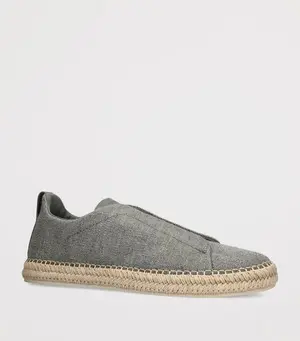 Zegna Canvas Triple Stitch Espadrilles - Grey