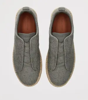 Zegna Canvas Triple Stitch Espadrilles - Grey