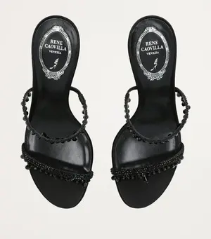 Rene Caovilla Embellished Chandelier Heeled Mules - Black