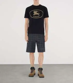 Burberry Cotton Knight Stamp T-shirt - Black