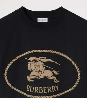 Burberry Cotton Knight Stamp T-shirt - Black