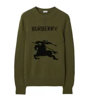 Burberry Wool-cashmere Ekd Sweater - Green