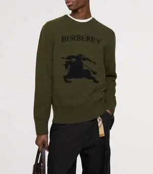 Burberry Wool-cashmere Ekd Sweater - Green