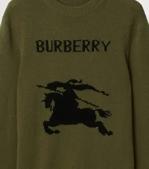 Burberry Wool-cashmere Ekd Sweater - Green