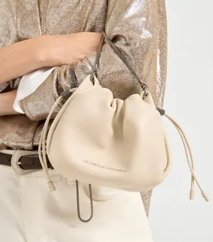 Brunello Cucinelli Mini Leather Bucket Bag