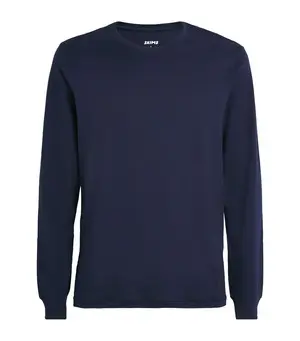 SKIMS Cotton Long-sleeve T-shirt - Navy