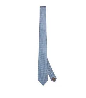 Canali Silk Jacquard Standard Neck Tie - Blue