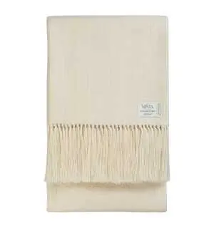 ARAMINTA CAMPBELL Alpaca-blend Woodland Inkcap Throw - White