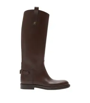 Burberry Leather Cavalier Knee-high Boots