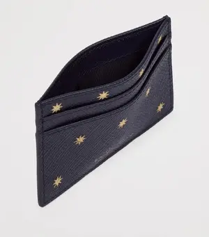 Smythson Panama Leather Stars Card Holder