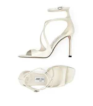 JIMMY CHOO Azia 95 Patent Leather Sandals - White
