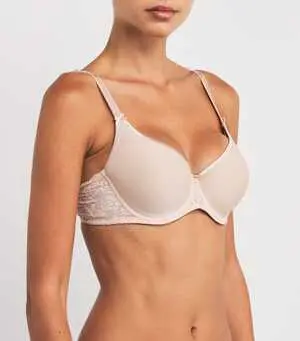 AUBADE Lace-trim Rosessence T-shirt Bra - Beige