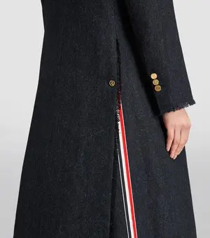 Thom Browne Tailored Wide-lapel Overcoat - Navy
