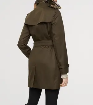 Burberry Kensington Tropical Gabardine Trench Coat - Green