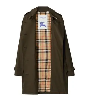 Burberry Kensington Tropical Gabardine Trench Coat - Green