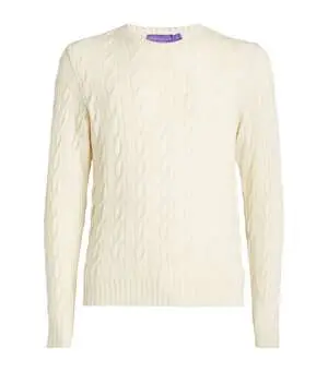 Ralph Lauren Purple Label Cashmere Cable-knit Sweater - White