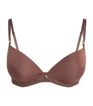AUBADE Sheer Emotion Moulded Plunge Bra - Brown