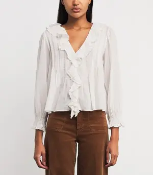 DÔEN Ruffled Hardy Blouse - White